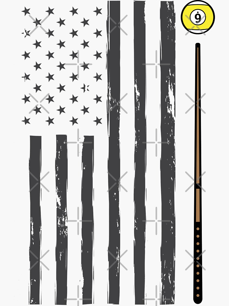 "Billiards Pool Player Table USA US American Flag" Sticker for Sale by ...