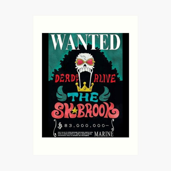 "One Piece Wanted Poster Bounty Sk Brook Poster" Art Print for Sale by ...