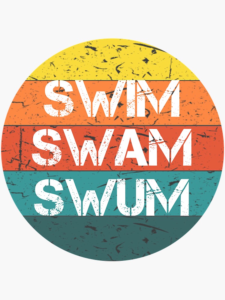 " swim swam swum Vintage Retro Gifts" Sticker for Sale by rachidhaz ...