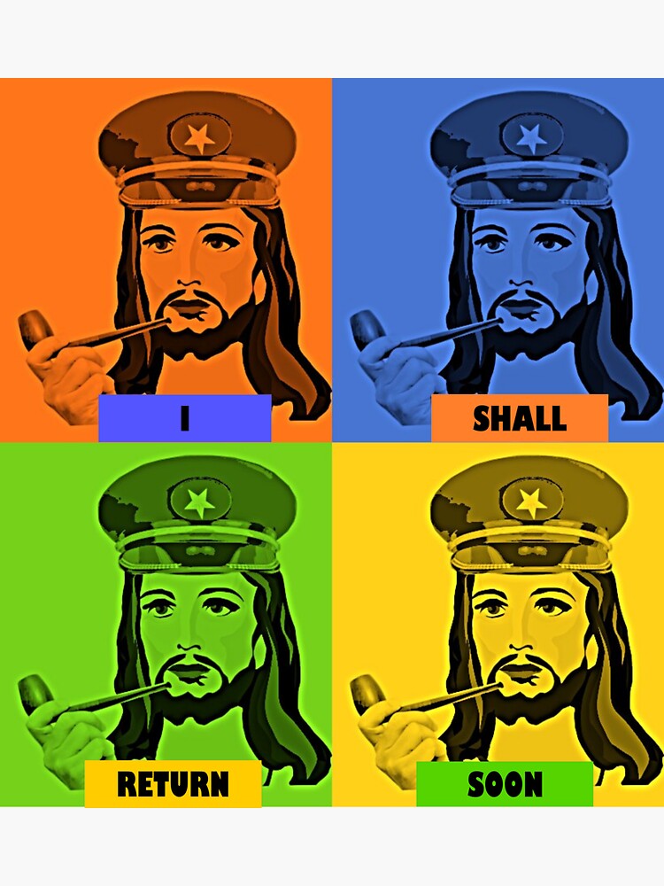 "I shall return soon (Jesus in Warhol style)" Sticker for Sale by Warih ...