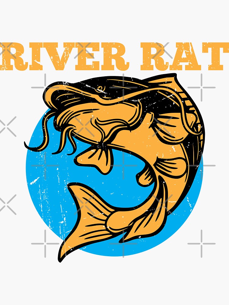 "Catfishing Freshwater River Rat Cool Catfish Fishing" Sticker by ...