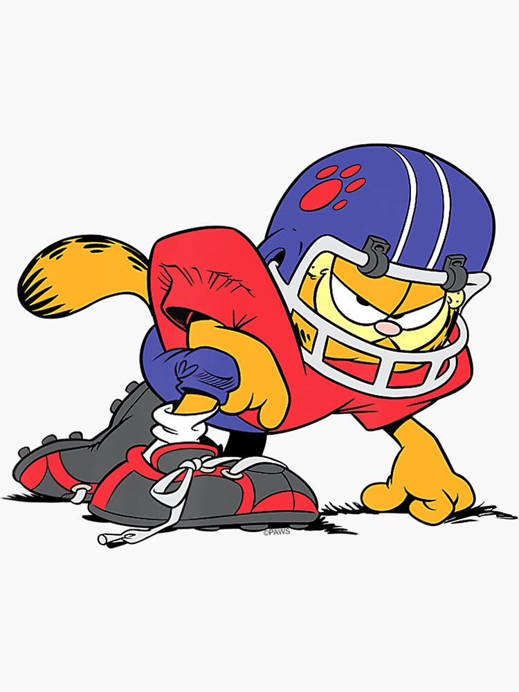 "Garfield Football Kneeling " Sticker for Sale by seidtficke2 | Redbubble