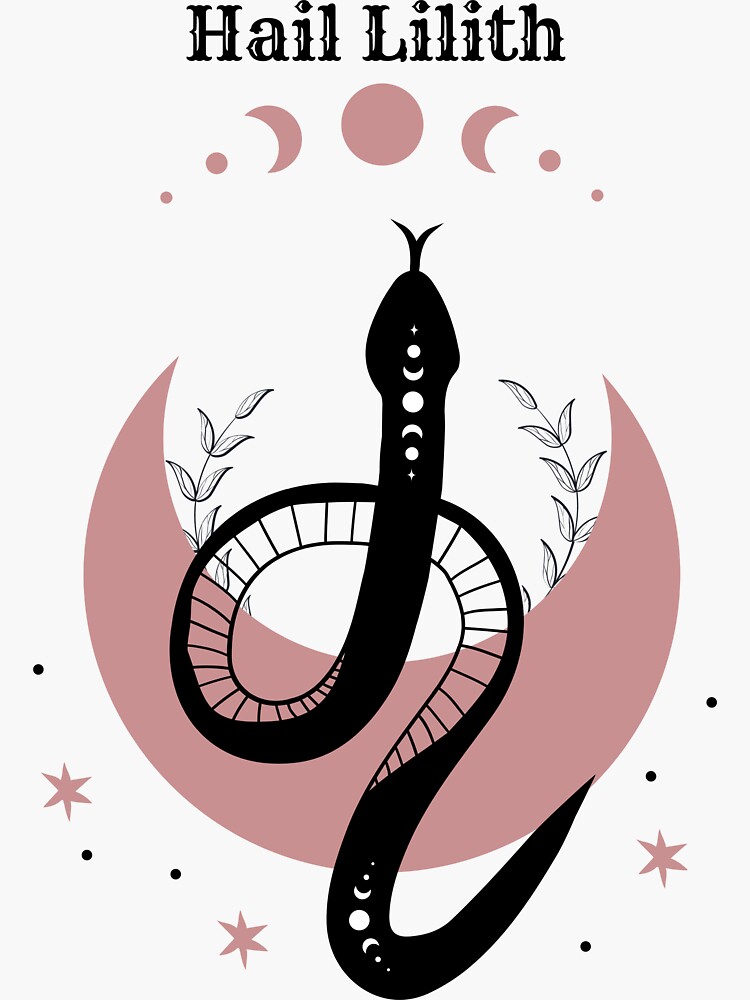 "Hail Lilith Snake and Moon " Sticker for Sale by BubonicCowboy | Redbubble