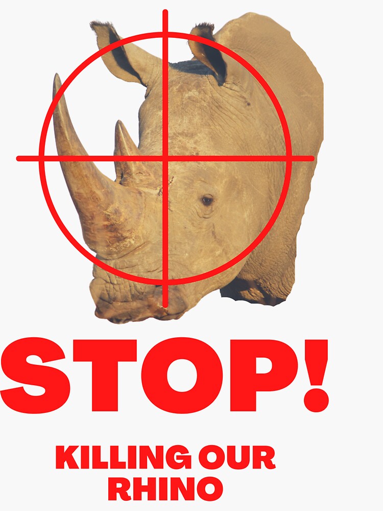 "Save the Rhino" Sticker for Sale by FishEagle | Redbubble