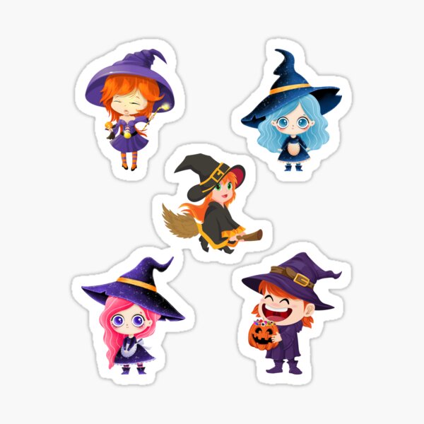 "cute witch sticker" Sticker for Sale by you-in-here | Redbubble