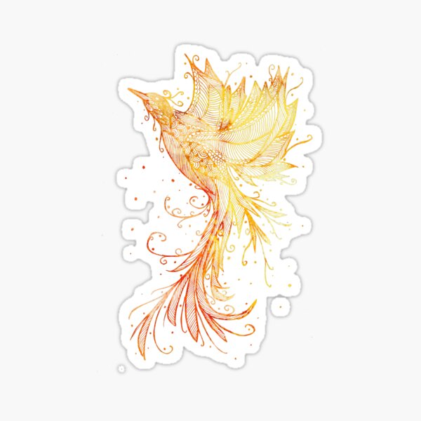 "Burning Phoenix Bird" Sticker for Sale by Zeichenbloq | Redbubble