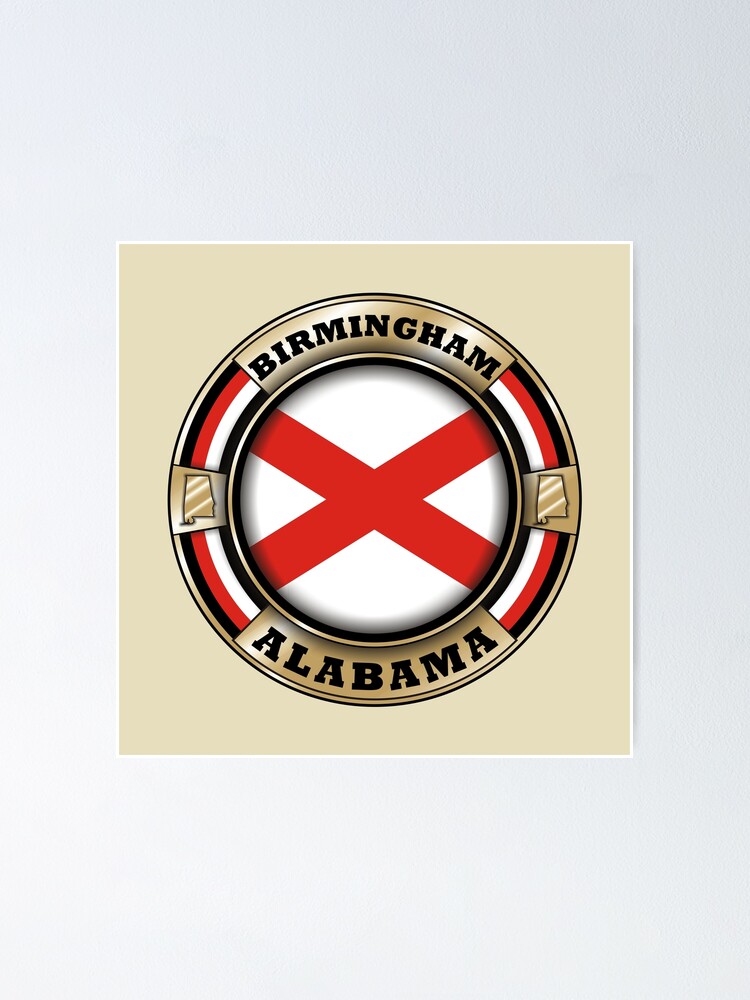 "Birmingham Alabama gold emblem flag" Poster for Sale by SoulSafe ...