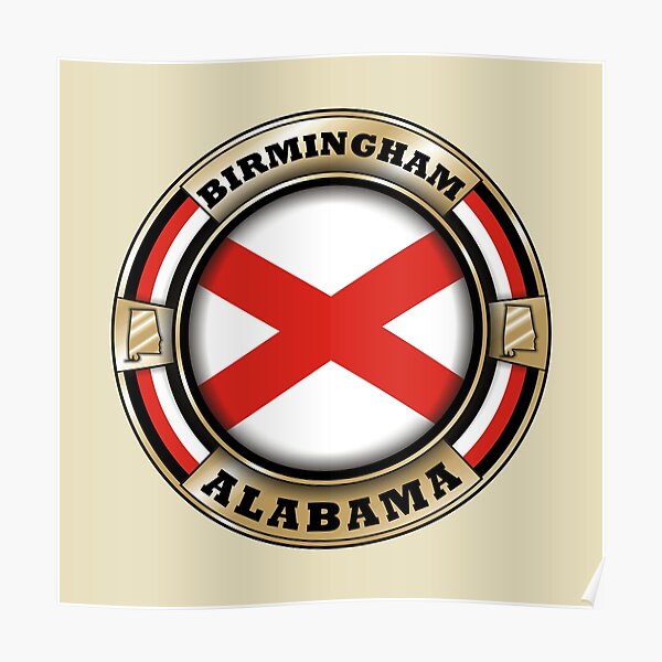 "Birmingham Alabama gold emblem flag" Poster for Sale by SoulSafe ...