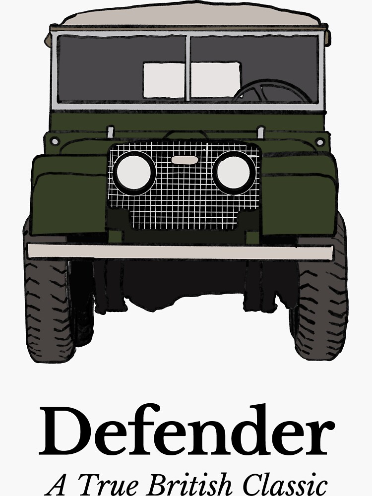 "Defender SUV - A True British Classic - British Racing Green" Sticker ...