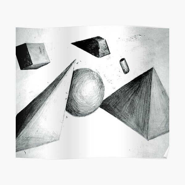 "geometric bodies floating in space" Poster for Sale by veceroth ...