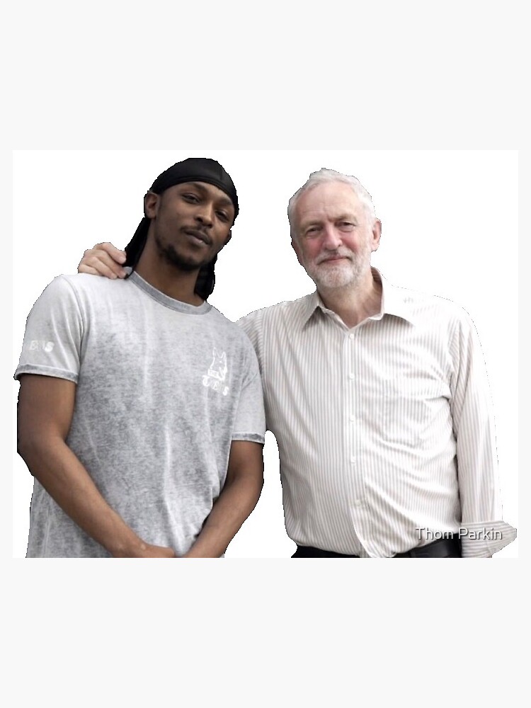 "JME & Jeremy Corbyn" Sticker for Sale by ThomPARKIN | Redbubble