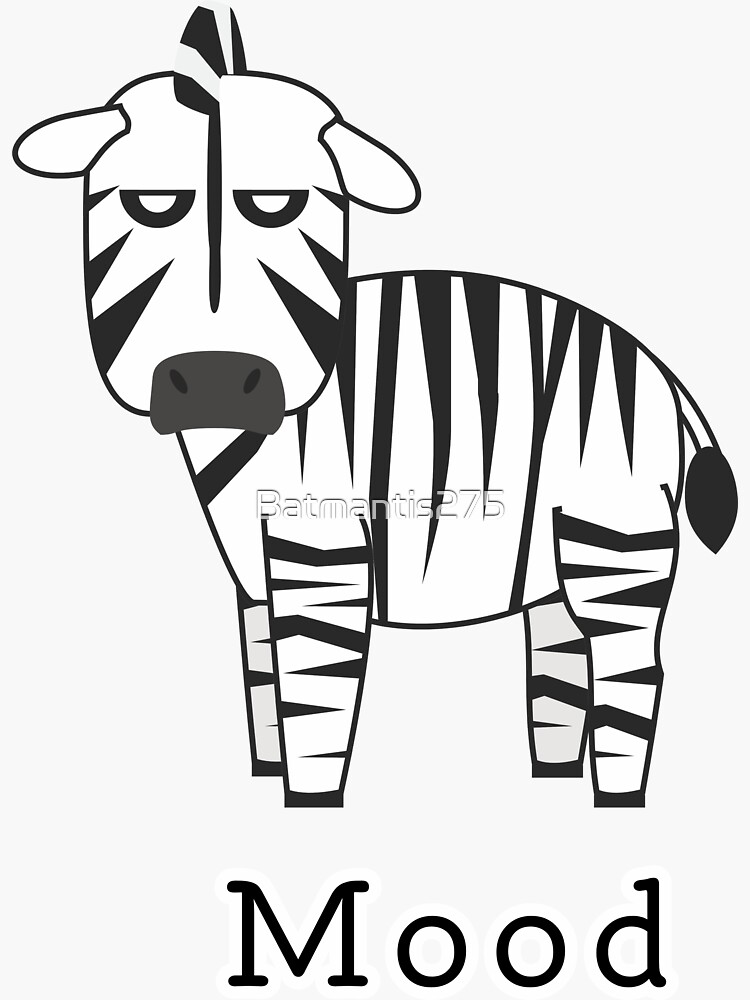 "Grumpy Zebra Mood" Sticker for Sale by Batmantis275 | Redbubble