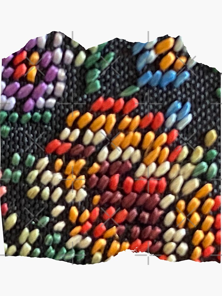 "Petit point design - floral design - floral handmade" Sticker for Sale ...