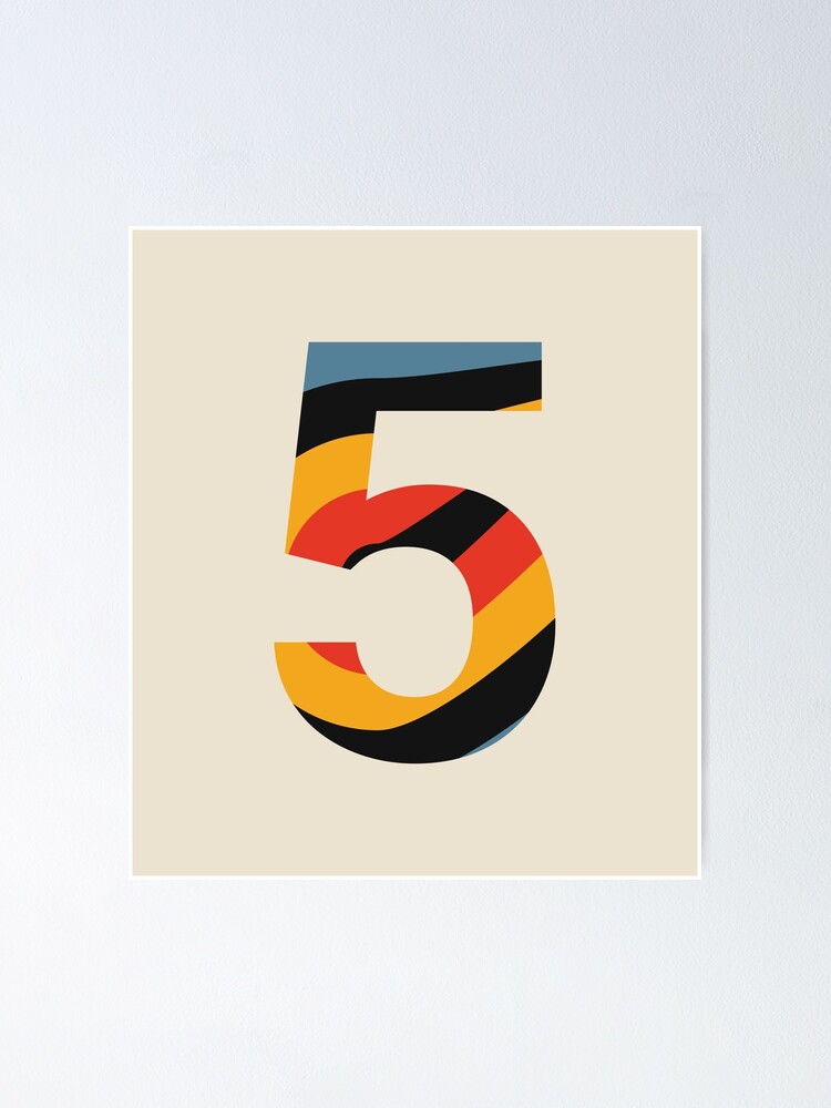 "Modern and Abstract number five (5) type" Poster for Sale by ...