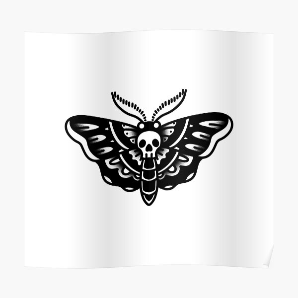"Death moth - Acherontia - tattoo traditional old school" Poster for ...