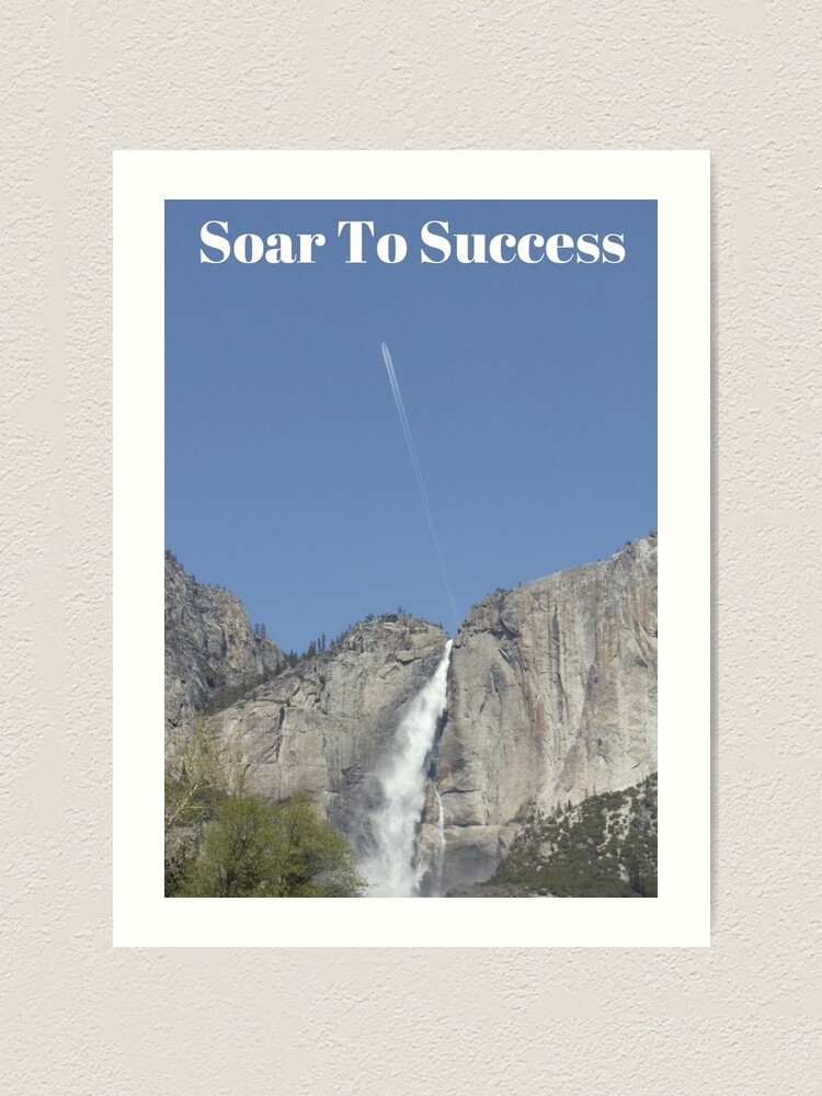 "Soar To Success Airplane and Waterfall Design" Art Print for Sale by ...