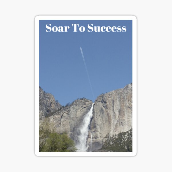 "Soar To Success Airplane and Waterfall Design" Sticker for Sale by ...