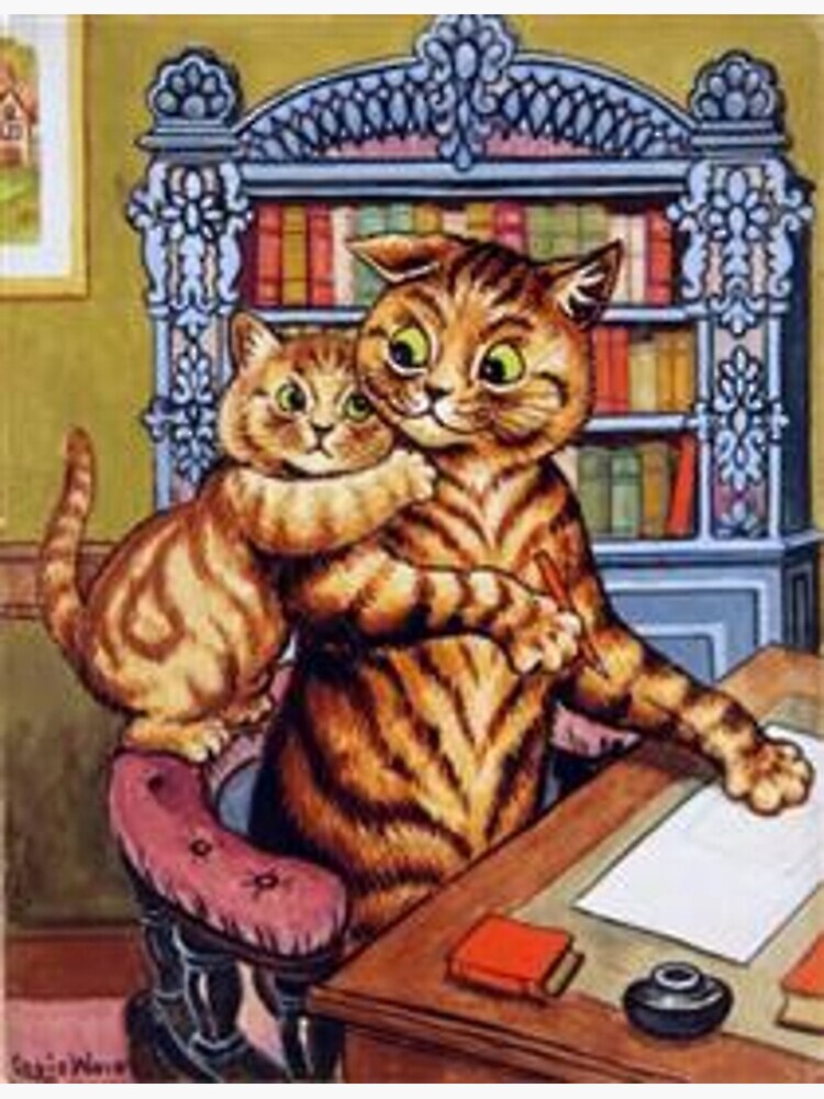 "Cats in library poster" Sticker for Sale by jollydawn | Redbubble