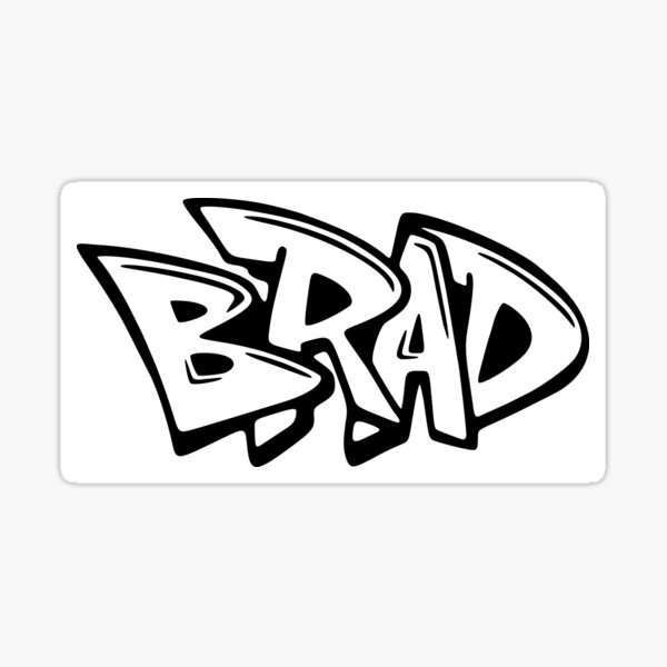 "Brad - Graffiti Name Design" Sticker for Sale by NameThatShirt | Redbubble