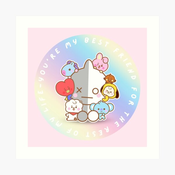 "BTS ARMY OT7 Forever| For Youth BTS | BT21 Character | BTS proof" Art ...