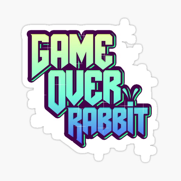 "Game Over Rabbit" Sticker for Sale by GreenMara | Redbubble