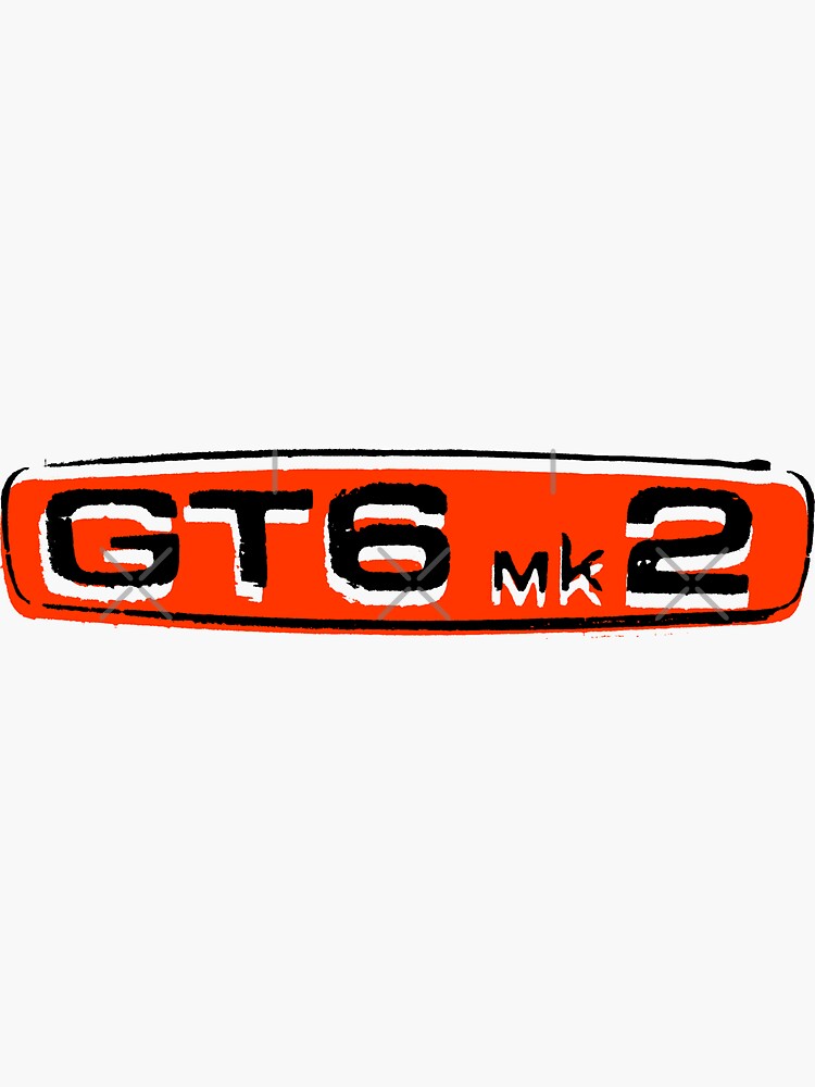"Triumph GT6 Mk2 classic 1960s sports car emblem red and white" Sticker ...