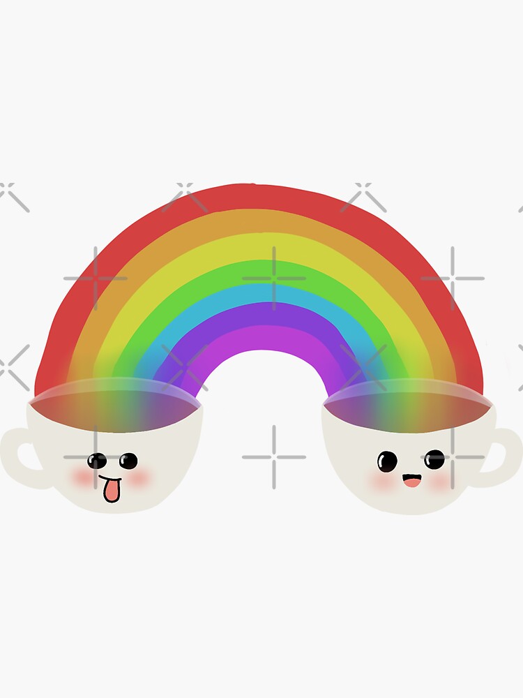 "Rainbow Coffee cups" Sticker by Becky-Marie | Redbubble