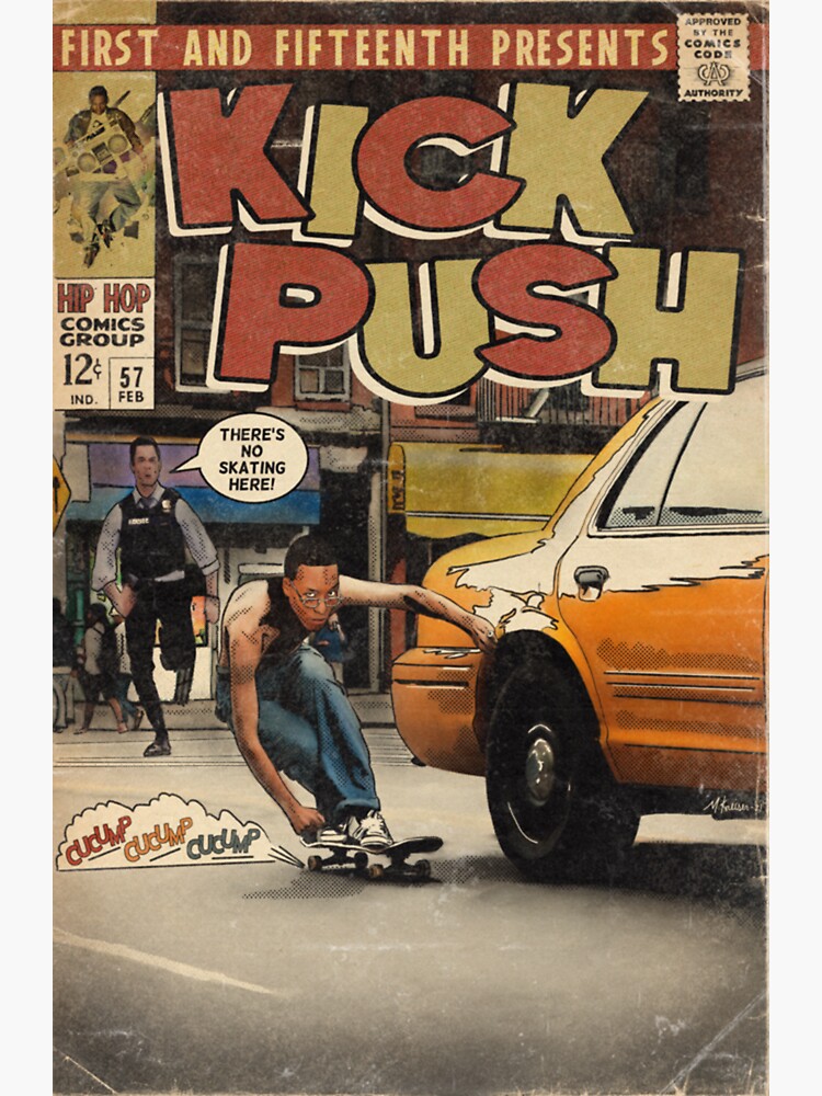 "Lupe Fiasco - Kick Push Comic Book Parody" Sticker for Sale by ...