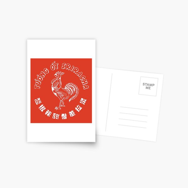 "Sriracha Hot Sauce Logo Large White" Postcard for Sale by Designs by Kool Kat | Redbubble