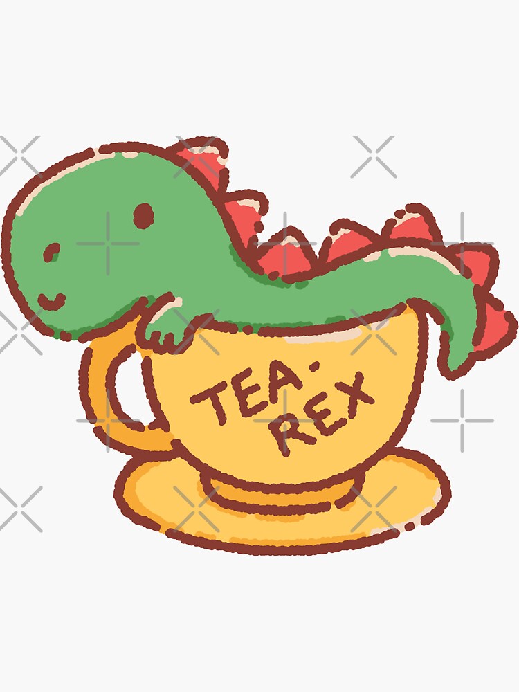 "Tea - rex! T-rex in a tea cup" Sticker for Sale by tinyartsshop ...