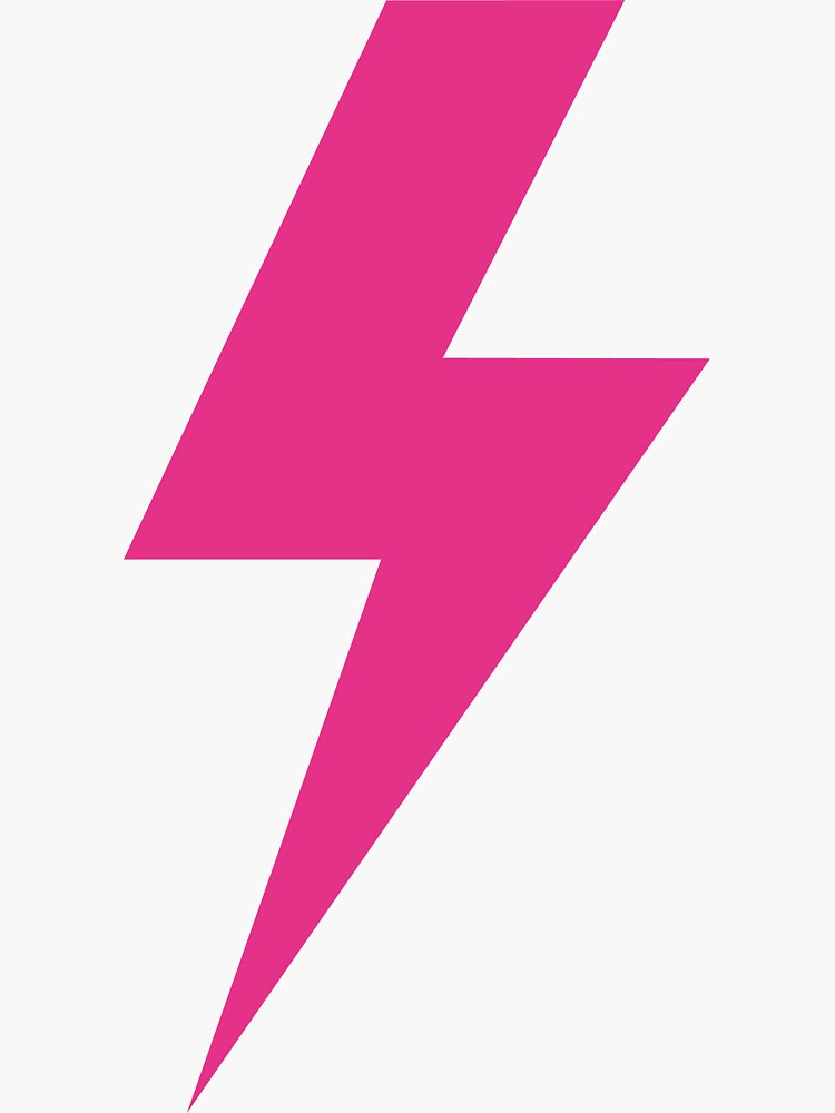 "Pink Lightning Bolt" Sticker for Sale by ninefourpop | Redbubble