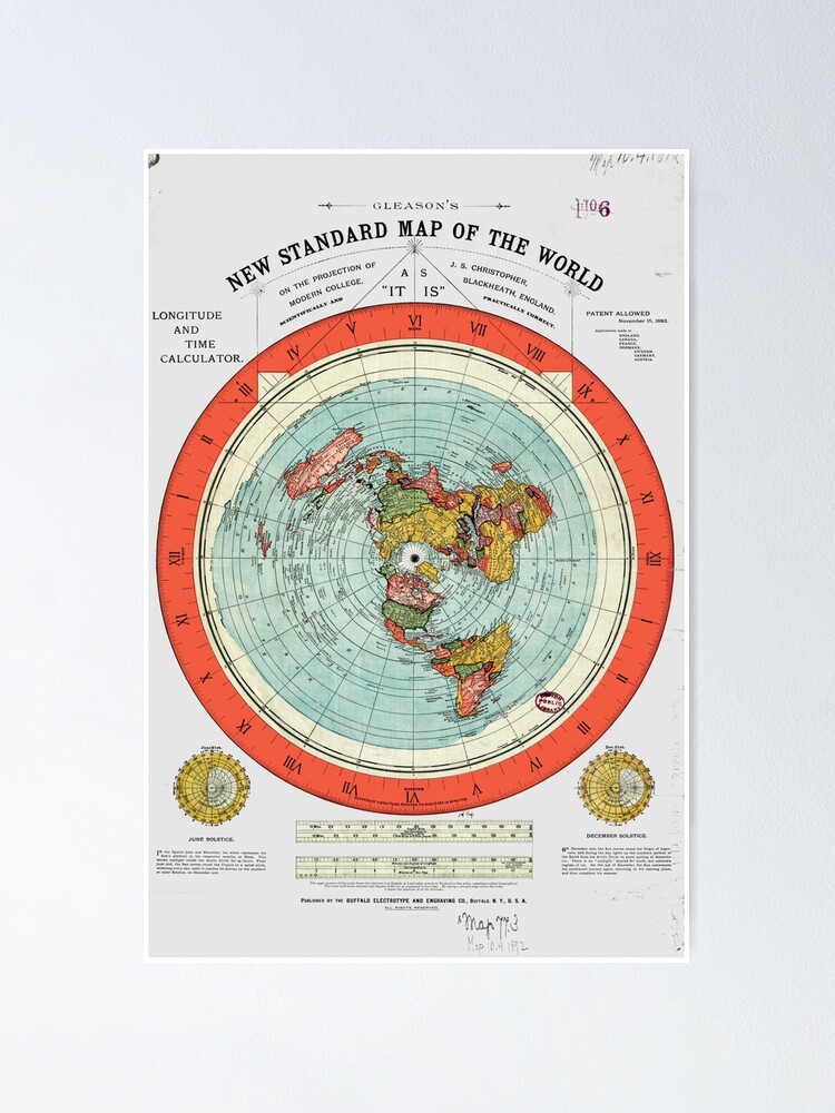 "Flat Earth - Alexander Gleason's New Standard Map Of The World 1892 ...