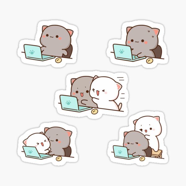 "Cute Peach and Goma funny sticker pack 06" Sticker for Sale by ...