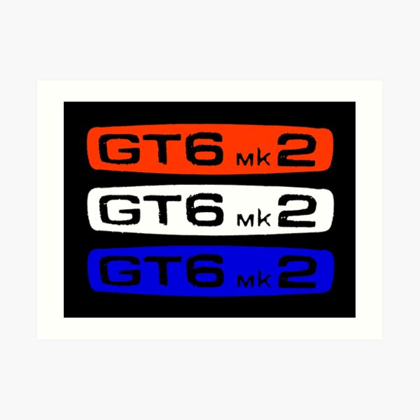 "Triumph GT6 Mk2 classic 1960s sports car emblem red white blue" Art ...