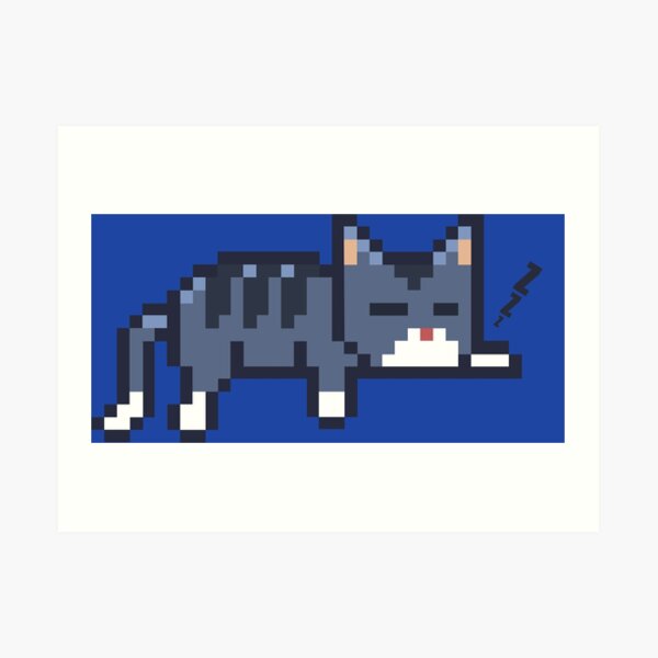 "Pixel art cute cat Sleeping" Art Print for Sale by Robibahroni | Redbubble
