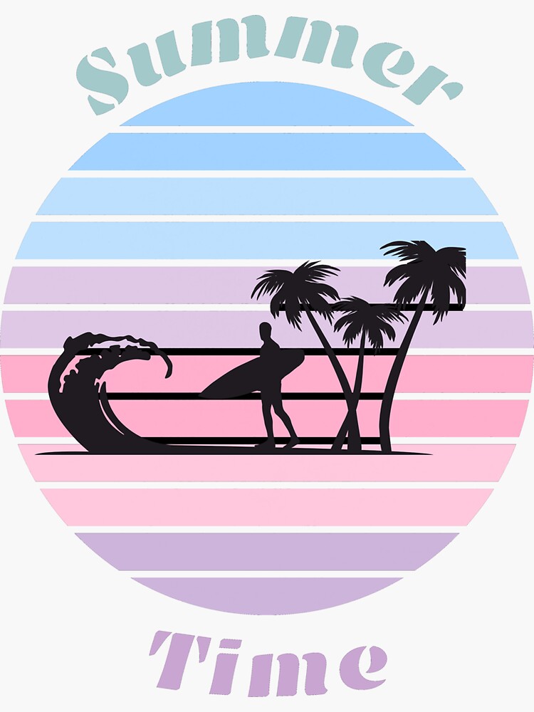 "Summer Time" Sticker for Sale by Kuki-shop | Redbubble