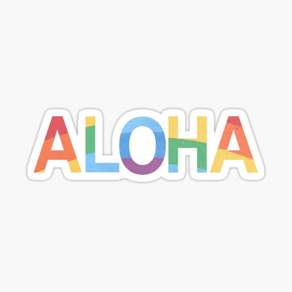 "Aloha rainbow " Sticker for Sale by ALLURE-minimal | Redbubble