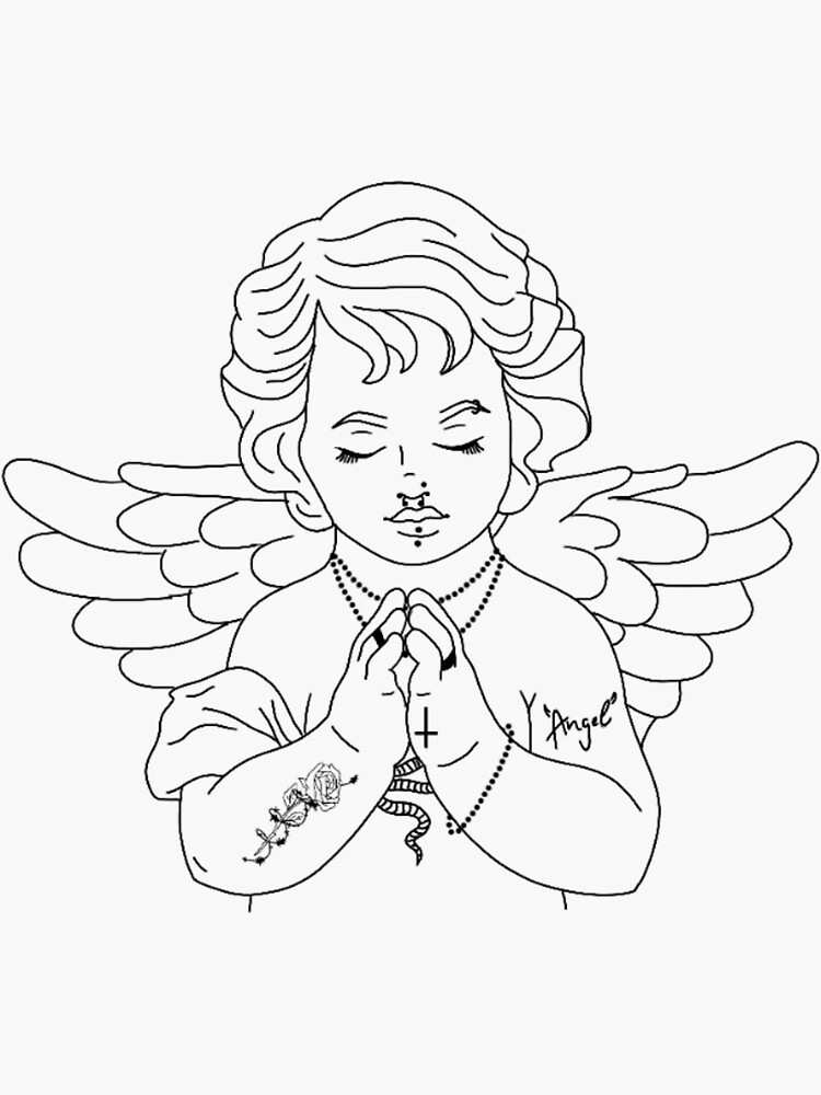 "Y2K Angel with Tattoos" Sticker for Sale by alexisadam | Redbubble