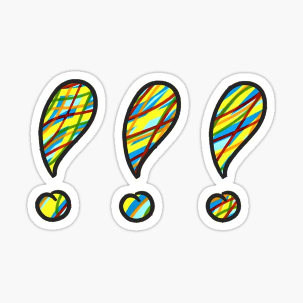"Colorful Exclamation Point Stickers" Sticker for Sale by PurpleSneaker ...