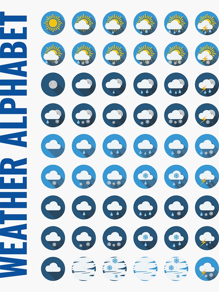 "Weather alphabet" Sticker for Sale by arkantus | Redbubble