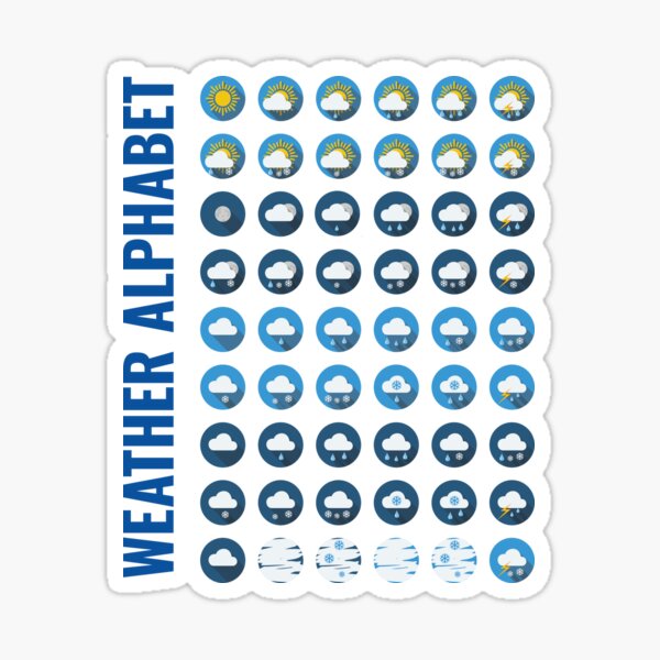 "Weather alphabet" Sticker for Sale by arkantus | Redbubble