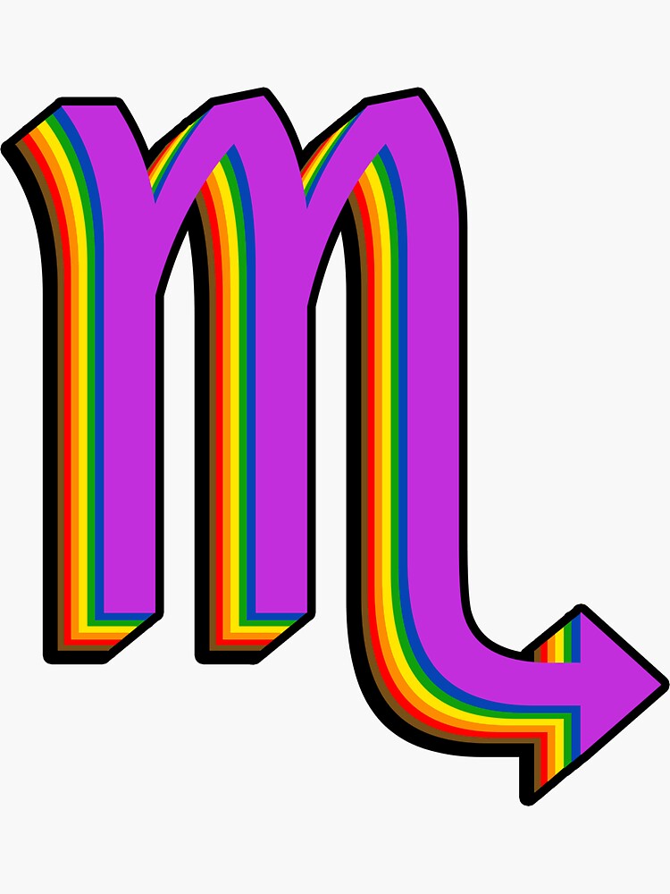 "zodiac pride: scorpio (rainbow flag)" Sticker for Sale by vdoes ...