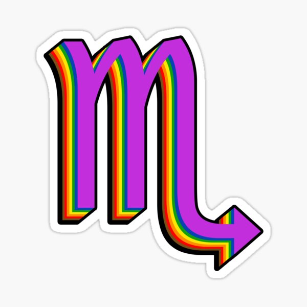"zodiac pride: scorpio (rainbow flag)" Sticker for Sale by vdoes ...