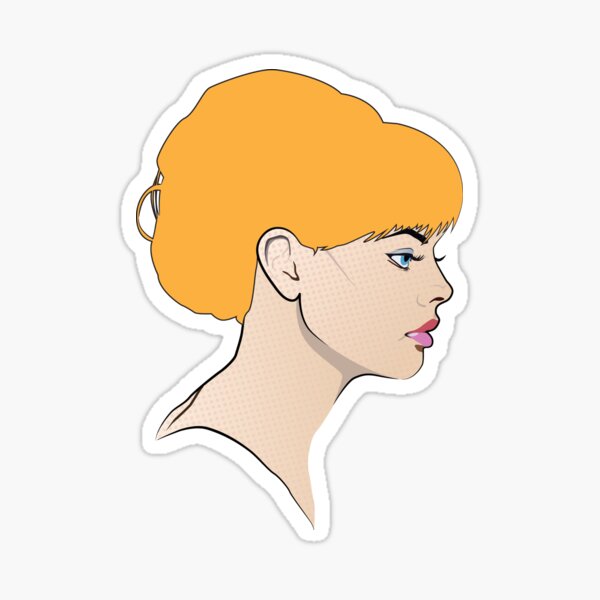 "Pop Art Woman Portrait Illustration of a Girl Elke" Sticker for Sale ...