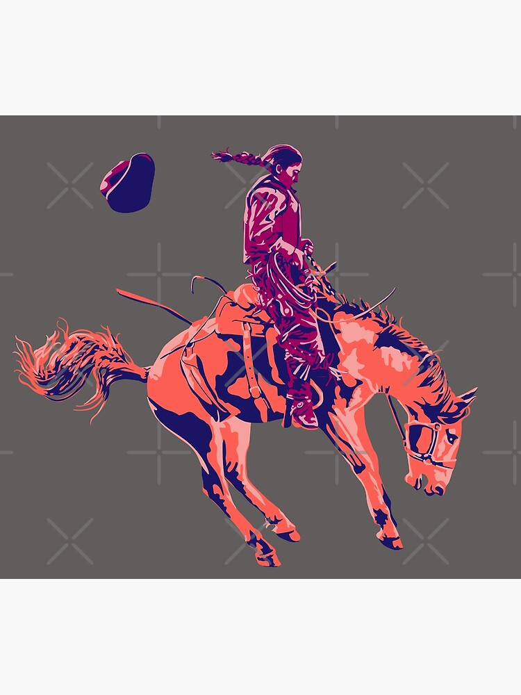"Bronco Rider 2: Sunset Orange & Burgundy" Poster for Sale by ...