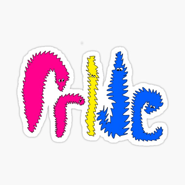 "pan worms pride " Sticker for Sale by wormwithastring | Redbubble