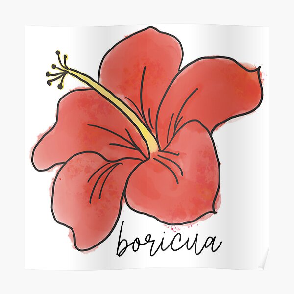 "Flor de Maga Watercolor Art by IslaVidaPR" Poster for Sale by ...