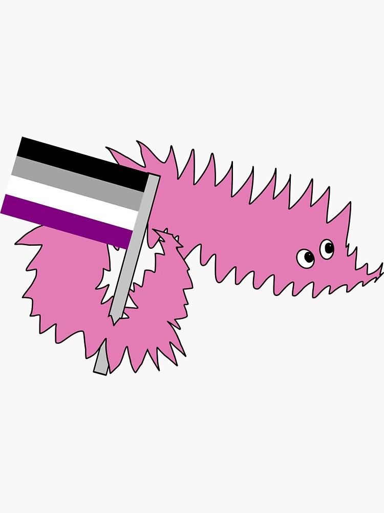 Worm With Asexual Flag Sticker For Sale By Wormwithastring Redbubble