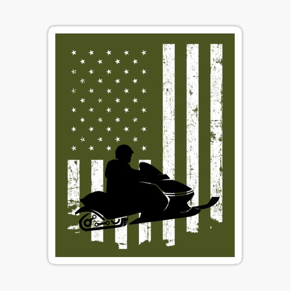 "Snowmobile Patriotic American Flag July 4th" Sticker for Sale by ...