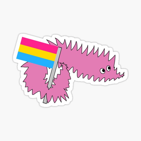 "worm with pan flag" Sticker for Sale by wormwithastring | Redbubble